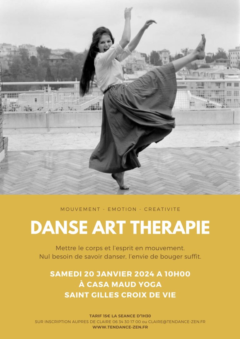 1ER ATELIER DE DANSE ART THERAPIE DE L'ANNEE | Samedi 20 janvier à Saint Gilles Croix de Vie